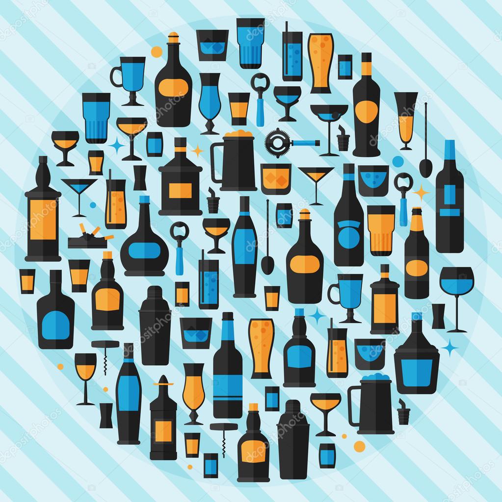 Alcohol drinks icon set Stock Vector Image by ©Mix3r #66054711