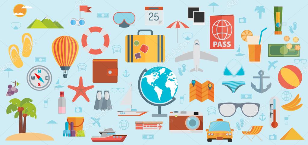 Vacation flat design set Stock Vector Image by ©Mix3r #66058223