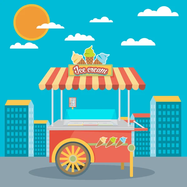 Carrito de helados imágenes de stock de arte vectorial | Depositphotos
