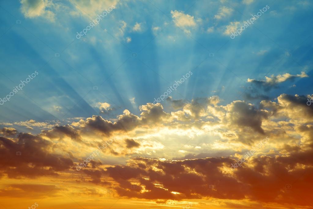 Colorful sky with clouds at sunset. Stock Photo by ©vencav 117111460