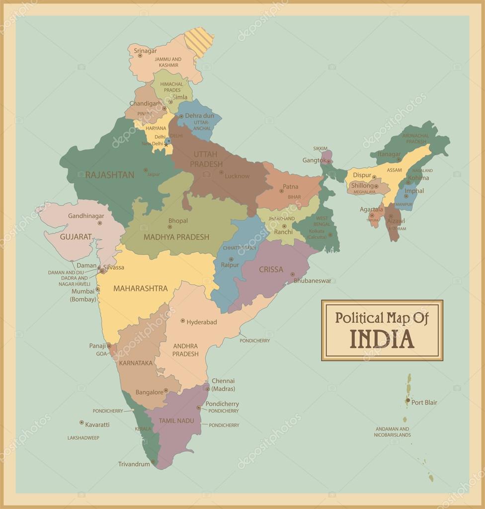 India-highly detailed map. Stock Vector Image by ©Ekler #76389829