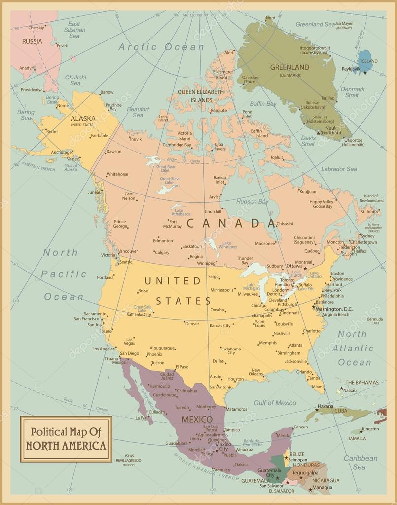 basic map of north america