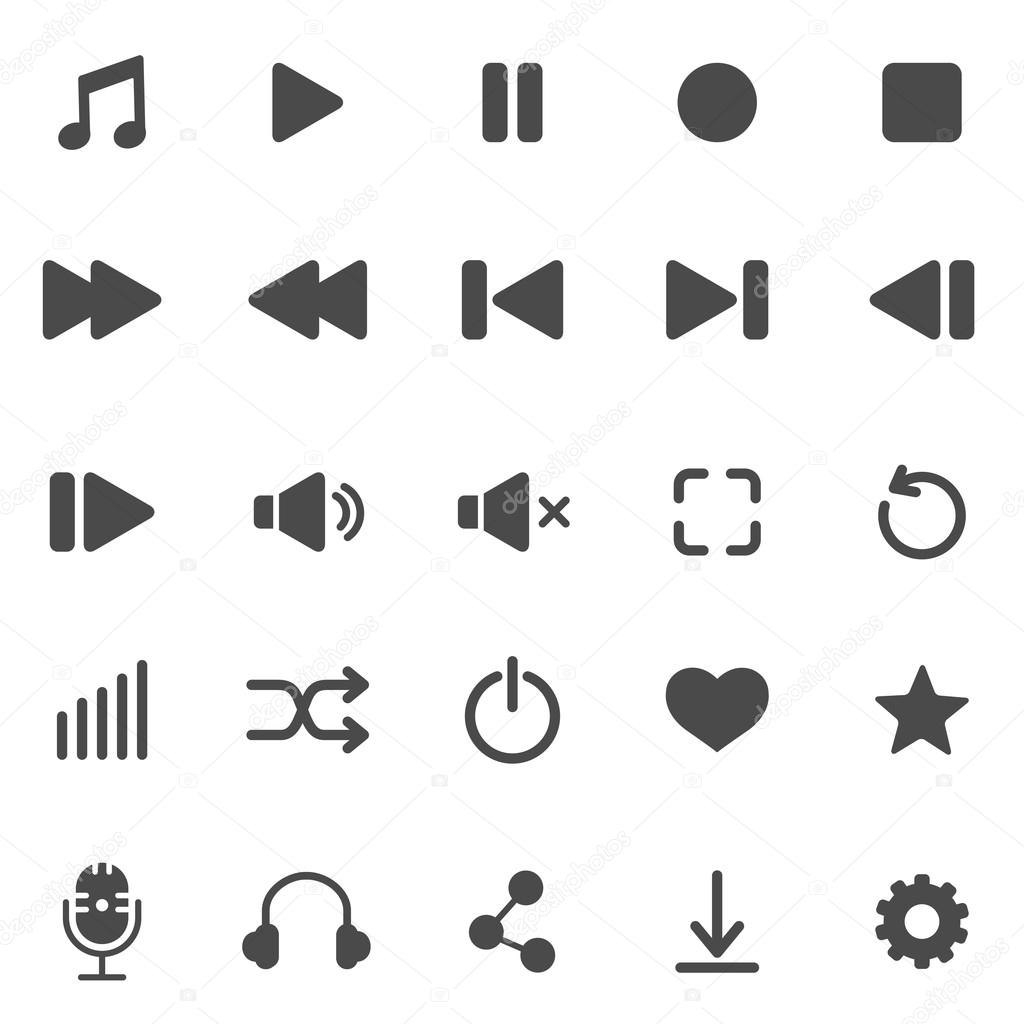Media Player Icons Set Stock Vector Image by ©Ekler #87629410 Media Player Icons Set Stock Vector Image by ©Ekler #87629410