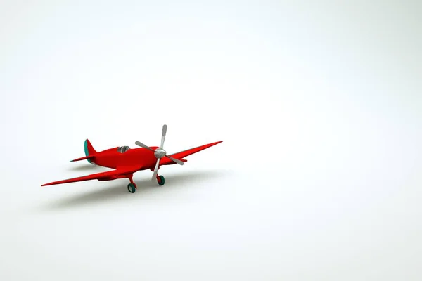 Red Airplane White Background