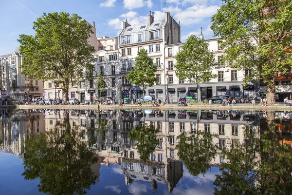 PARIS, FRANCE, on JULY 6, 2016. Saint Martin channel (fr. canal Saint ...