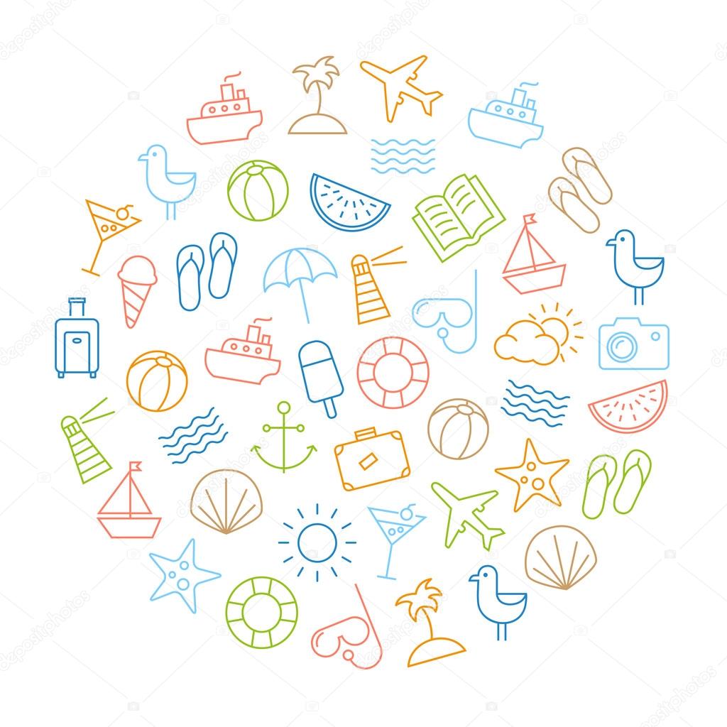 Summer Icons Background Stock Vector by ©annafrajtova 71435839