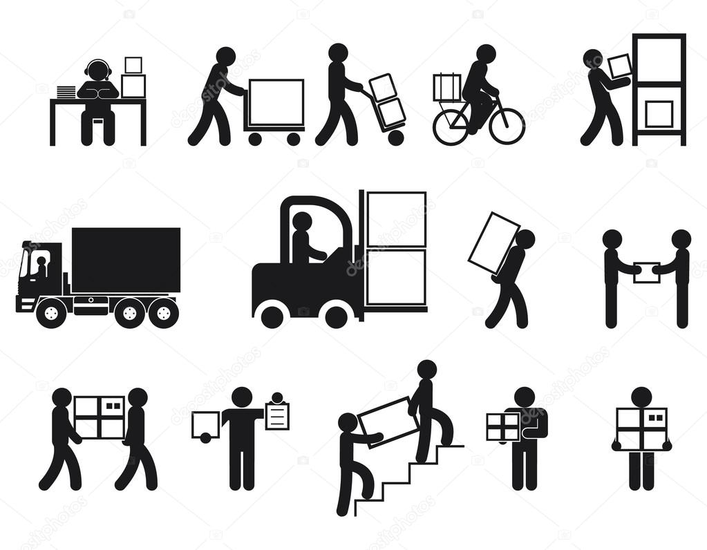 Logistic people pictograms — Stock Vector © MSSA #109973462