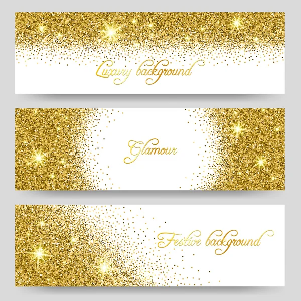 Vector glitter banners. Glittering greeting card design — Stock Vector ...