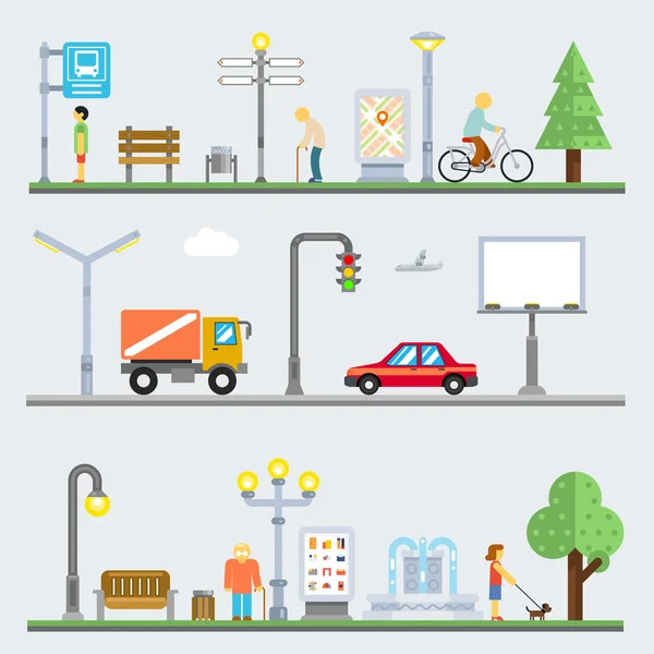 Vector street element icons — Stock Vector © MSSA #75534317