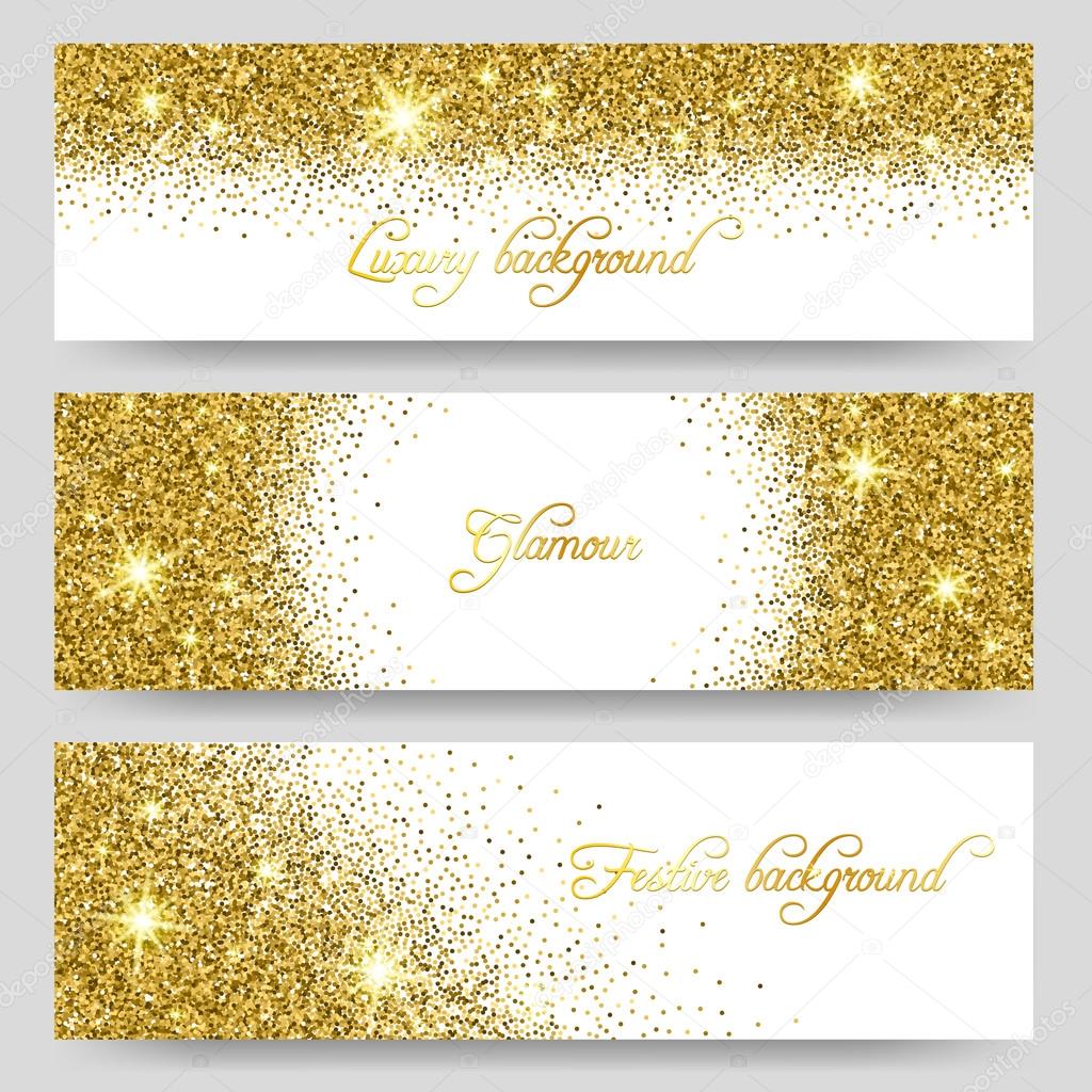Vector glitter banners. Glittering greeting card design — Stock Vector ...
