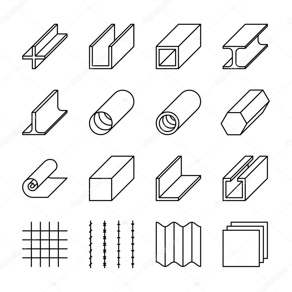 Metallurgy products line vector icons Stock Vector Image by ©K3star ...