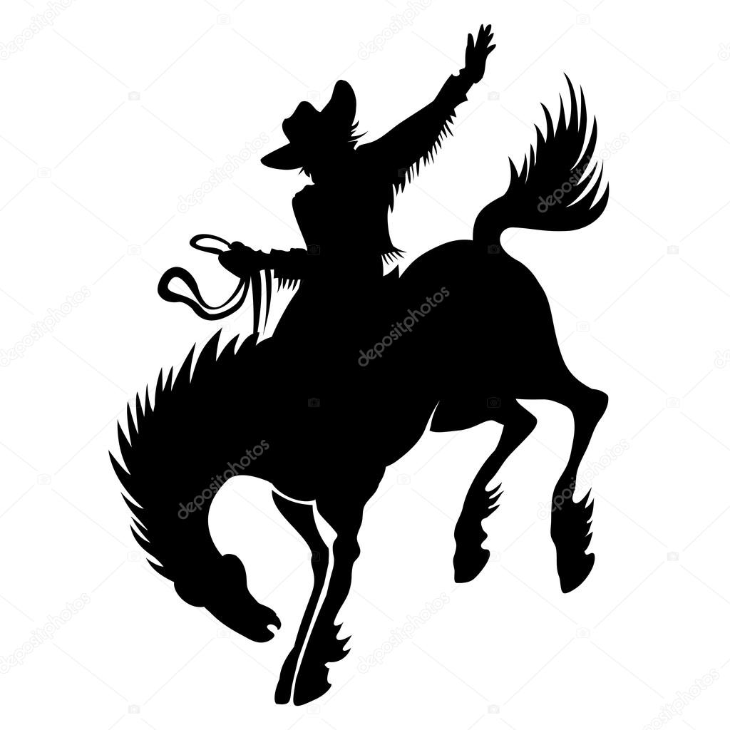 vaquero en silhouette rodeo — Archivo Imágenes Vectoriales © MSSA #52942763