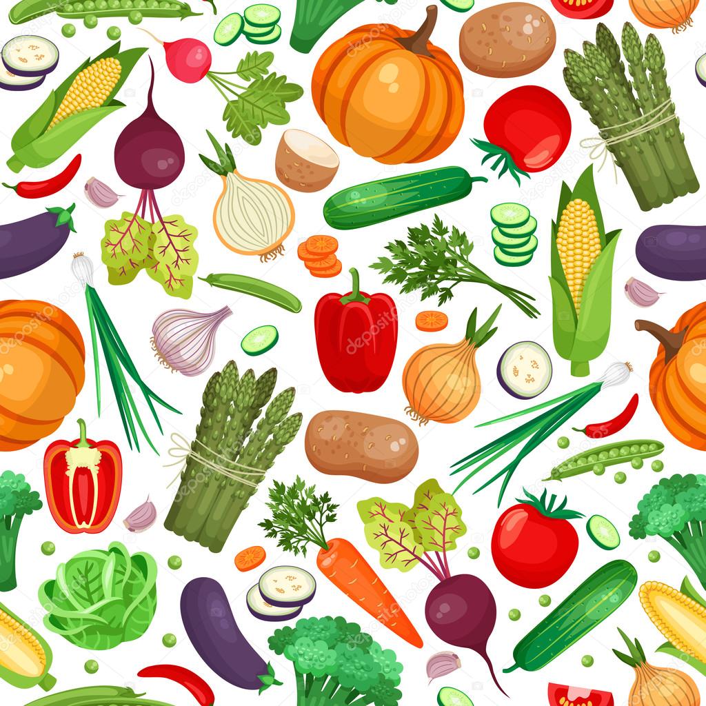 Vegetable organic food seamless background Stock Vector Image by ...