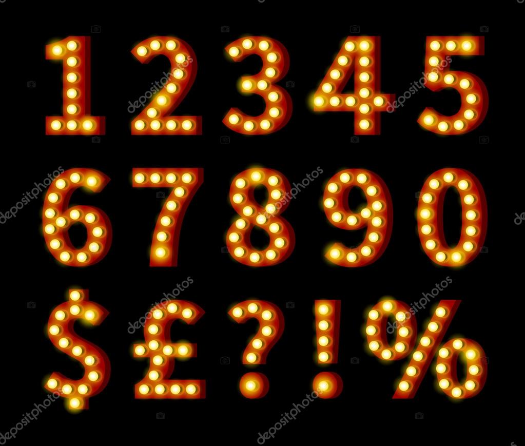Glowing Numbers and Symbols on Black Stock Vector Image by ©K3star ...