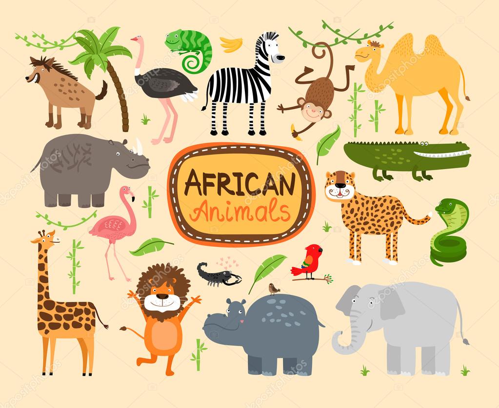 Vector african animals — Stock Vector © MSSA #65318911