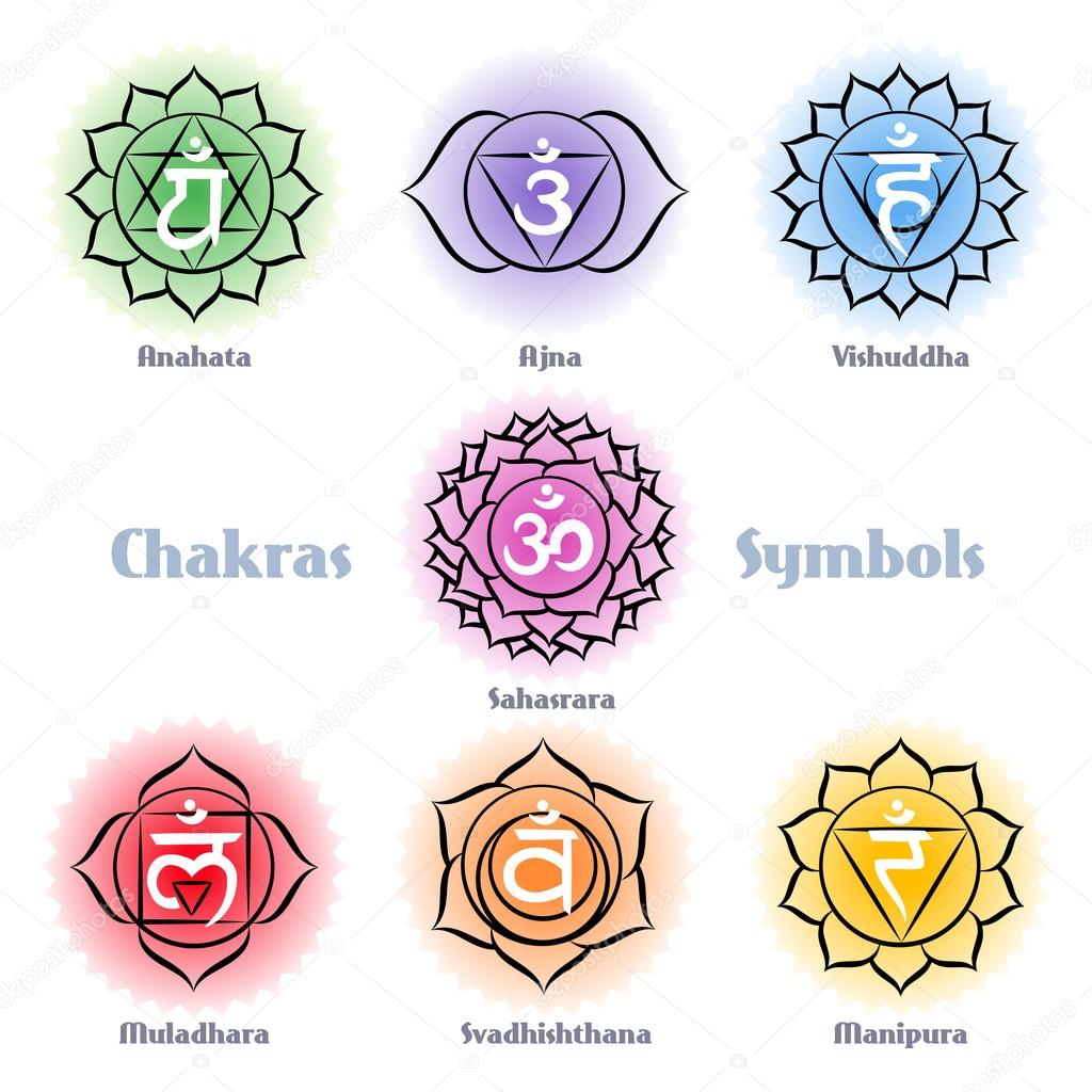 Chakren Symbole Vektor-Satz — Stockvektor © MSSA #70457551