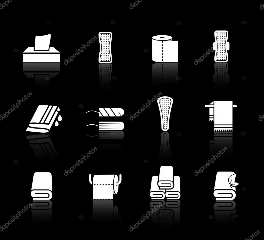 Vector set of towels, napkins and feminine hygiene products — Stock ...