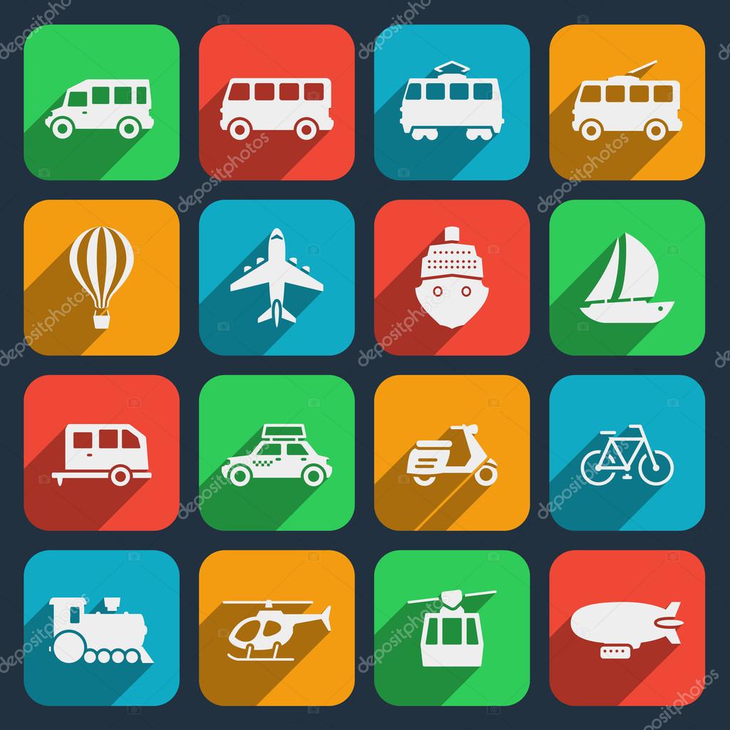 Transport icons set — Stock Vector © MSSA #78134916