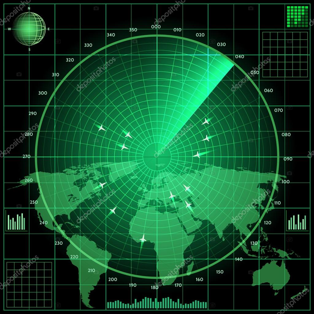 Radar screen with planes Stock Vector Image by ©K3star #79255994