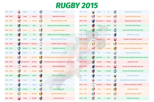 Rugby match schedule for pool D, all matches for Australia, Wales ...