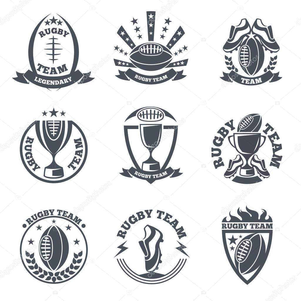 Rugby team vector badges and logos — Stock Vector © MSSA #80592058