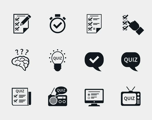 Set of vector line quiz icons — Stock Vector © MSSA #79255802