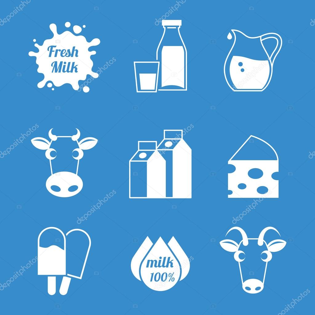 Fresh milk and dairy products icons Stock Vector Image by ©K3star #82665338