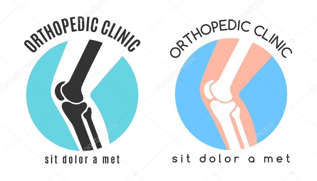 Logo vectorial de huesos articulares de rodilla para clínicas ...