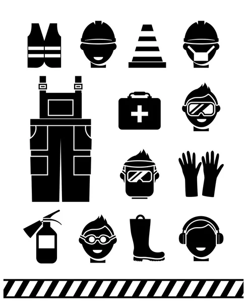 Job safety equipment vector icons set — Stock Vector © MSSA #98282826