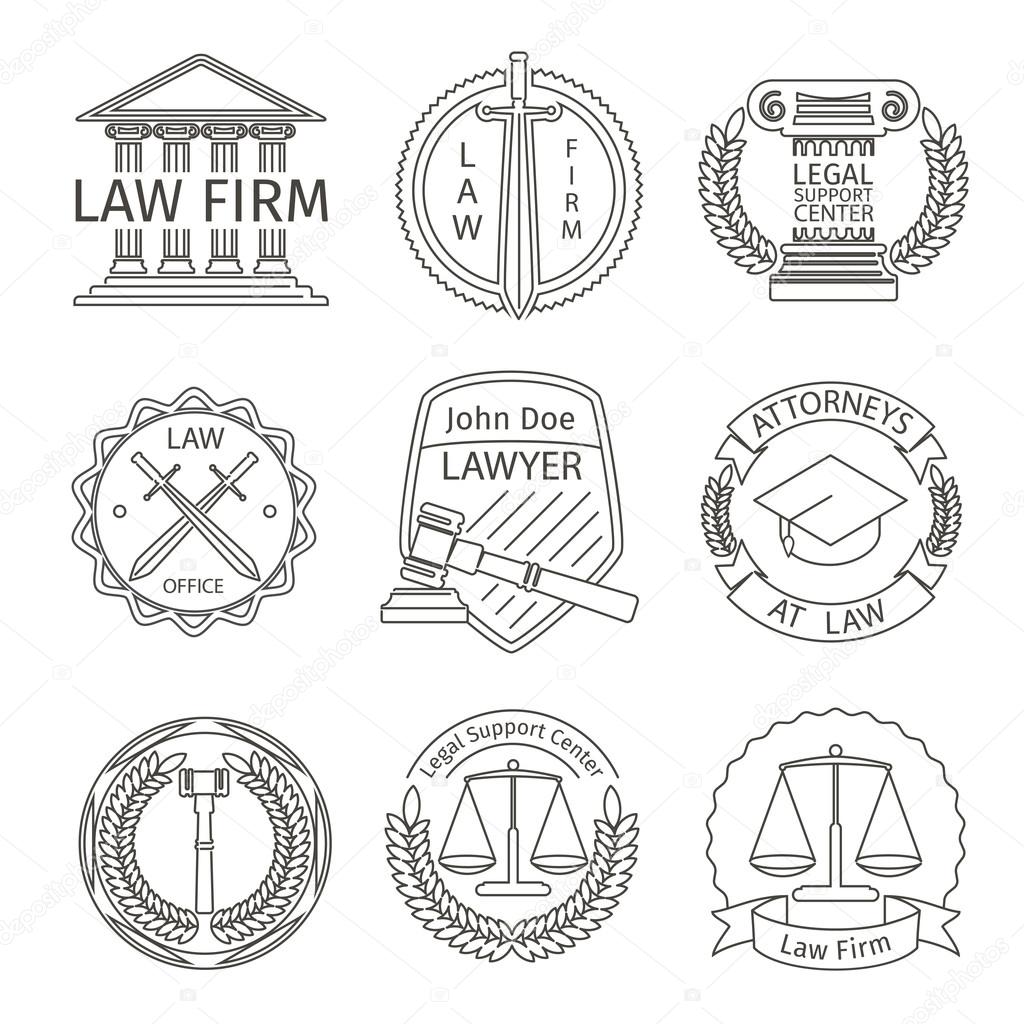 Juridical and legal logo elements in line style Stock Vector Image by ...