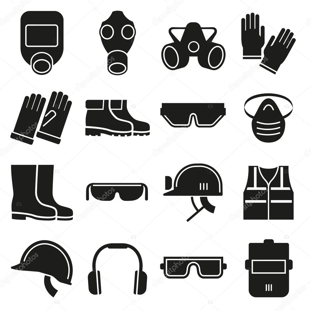 Job safety equipment vector icons set Stock Vector Image by ©K3star ...