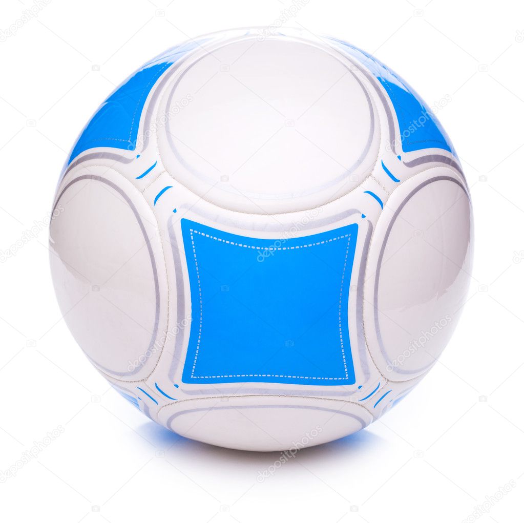 Blue soccer ball isolated on white — Stock Photo © titov #52867789