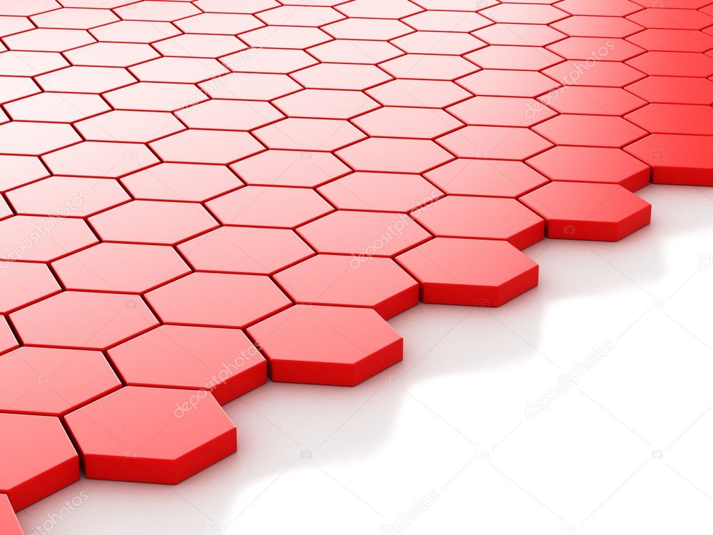 Red background with hexagons and place — Stock Photo © titov #69214239