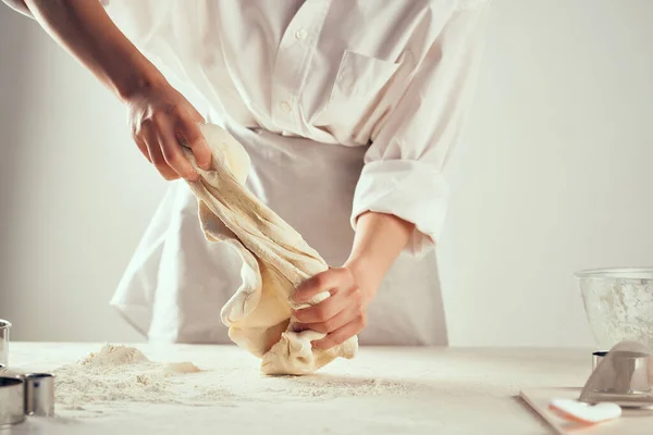 the cook rolls the dough pastry chef diy flour - Stock Image - Everypixel