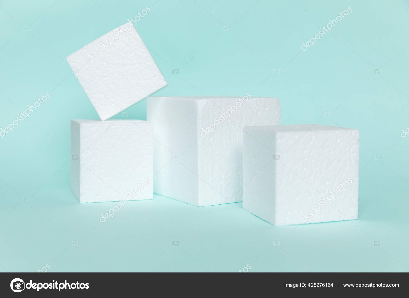 White Rectangular Cube Shapes Blue Background Minimal Boxes Geometric ...