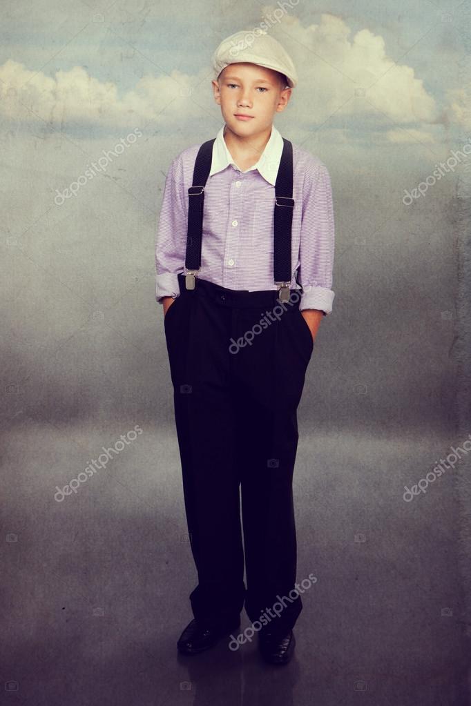 Old fashioned boy looking to the camera Stock Photo by ©vadimrysev ...