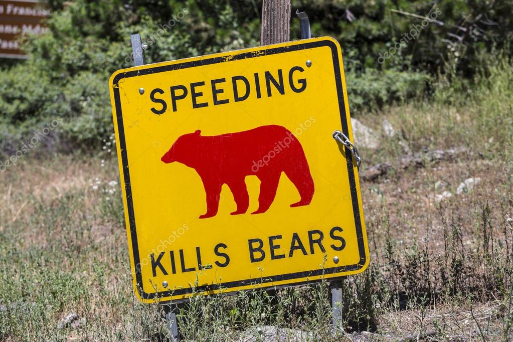 Speeding Kills Bears Warning Sign Stock Photo by ©trekandshoot 77595242
