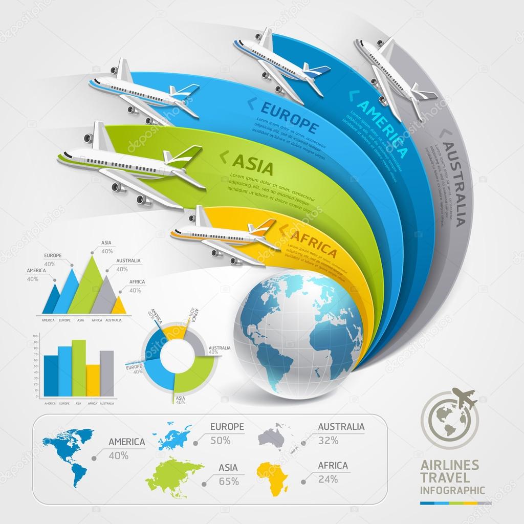 Airlines travel infographics. Vector illustration. Can be used for ...