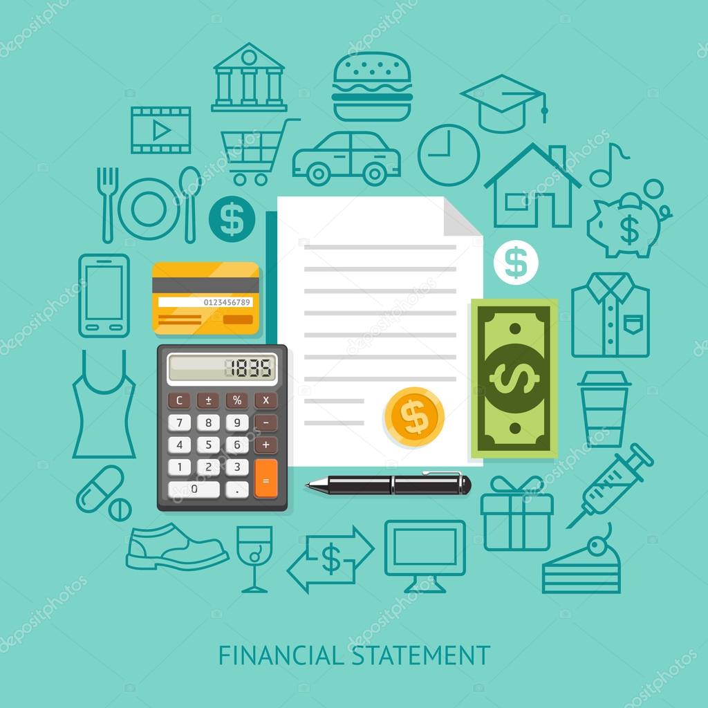Financial Statement Conceptual Flat Style. Vector Illustration. Stock ...