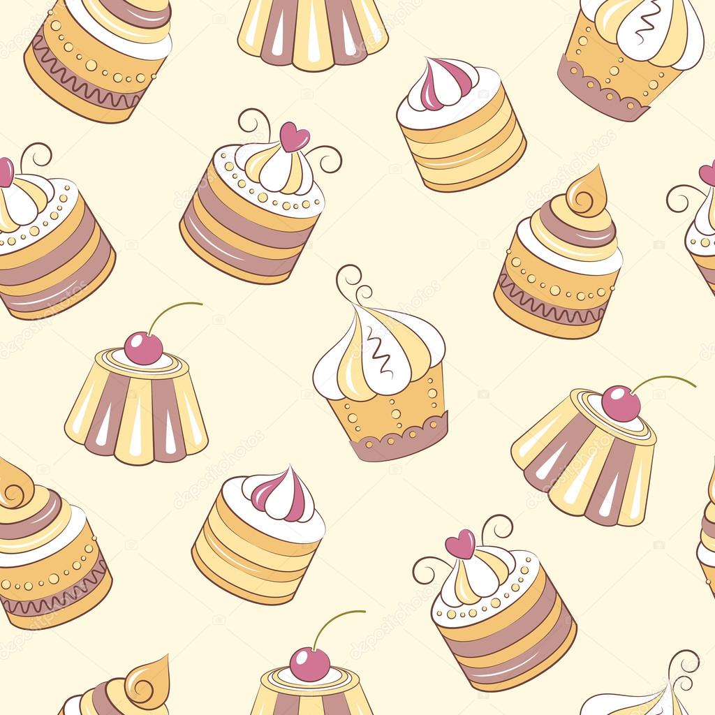 Cupcakes seamless pattern Stock Vector by ©Teneresa 65990311