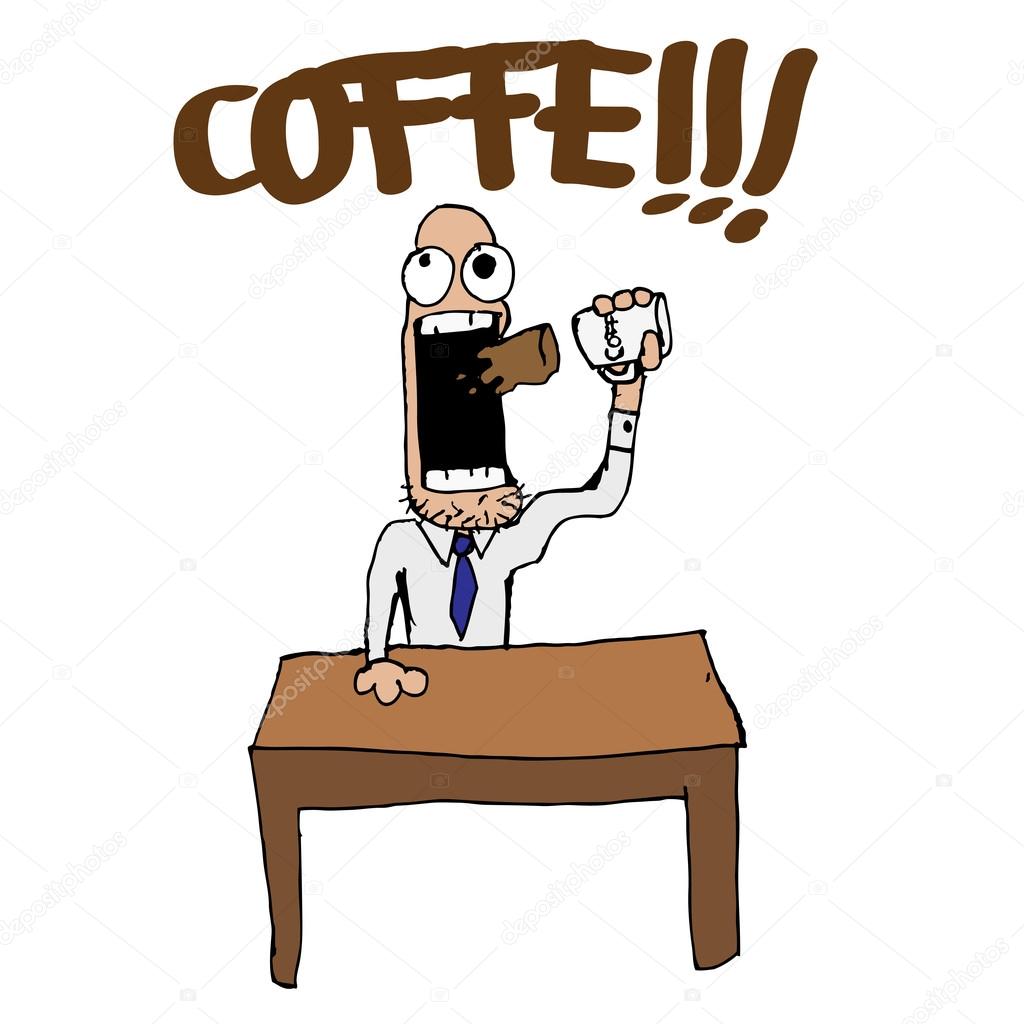 Vector Funny coffee rage cartoon man illustration Stock Vector Image by ...