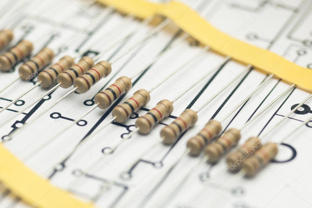 Electronic resistors and electronic PCB Stock Photo by ©javiergil 111146772
