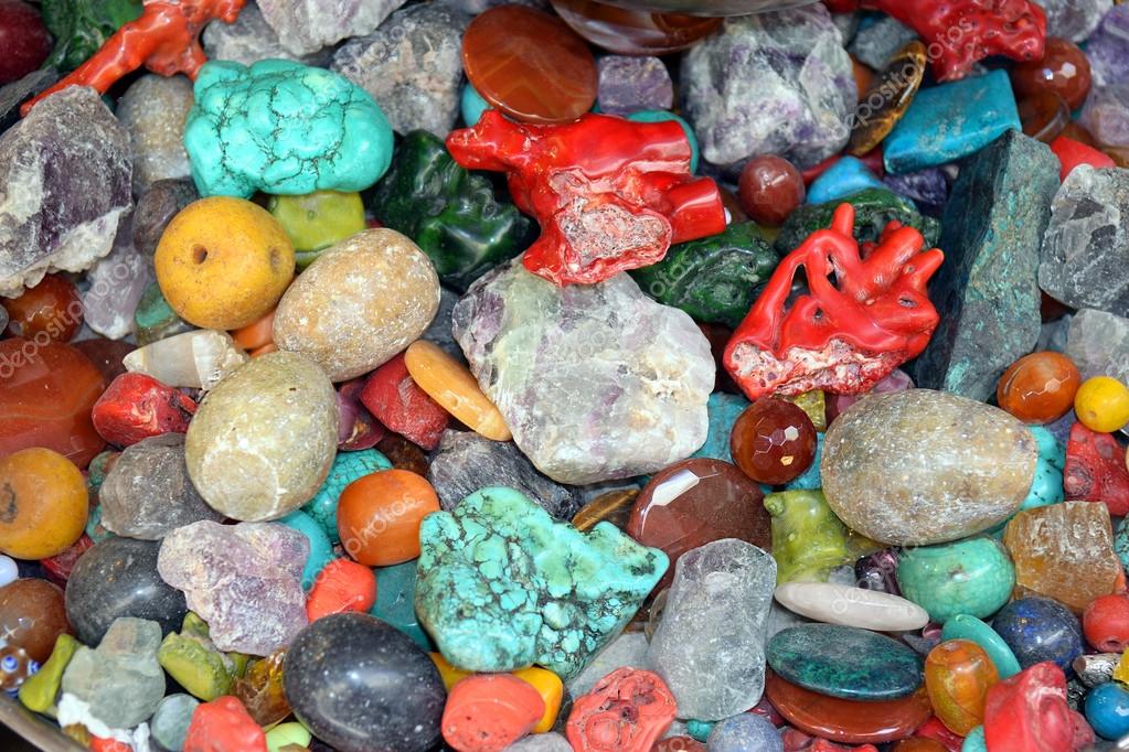 Colored natural stones and minerals — Stock Photo © irisphoto11 #76545001