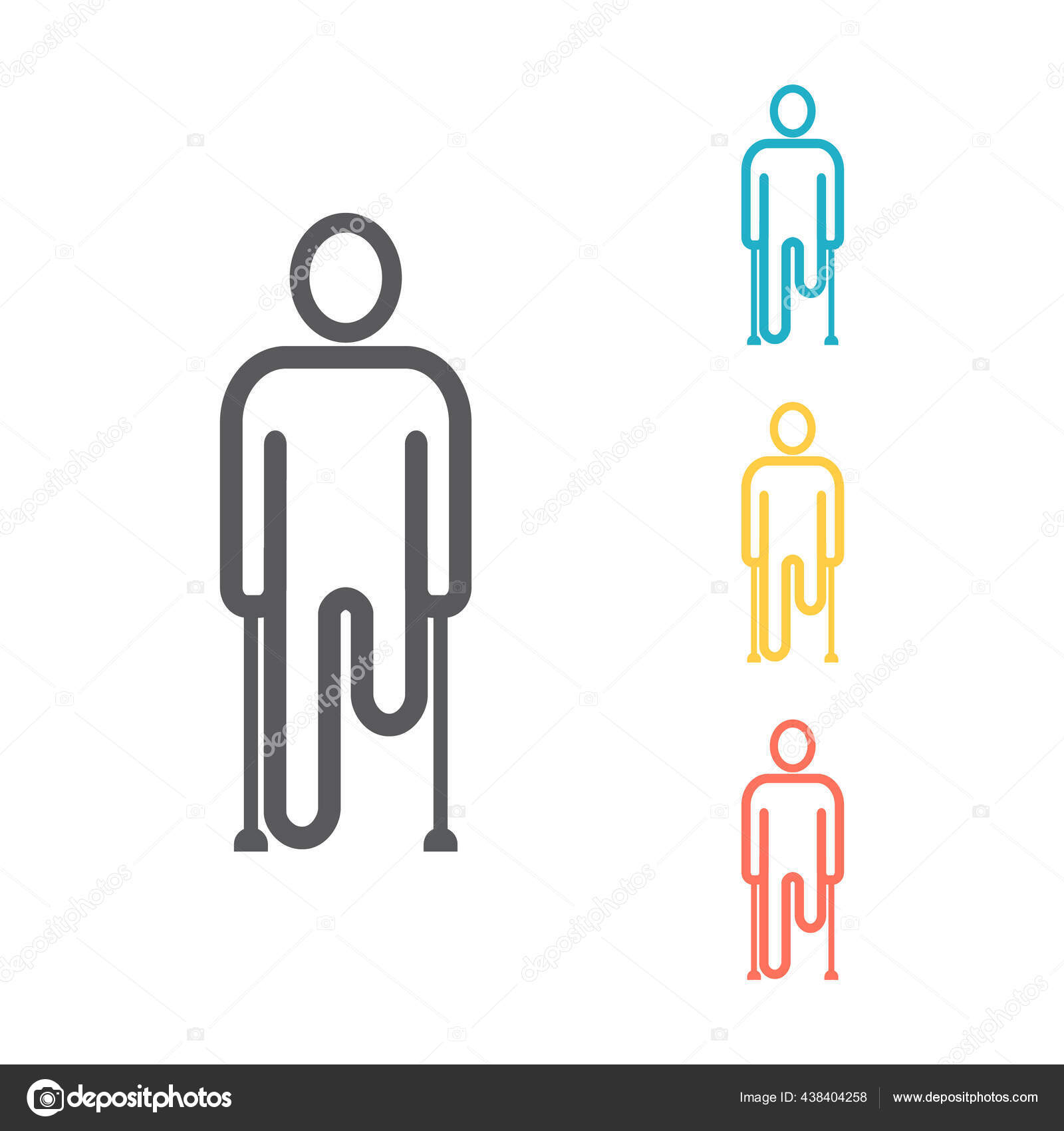 Amputee Icon Vector Sign Web Graphics Stock Vector by ©Prock 438404258