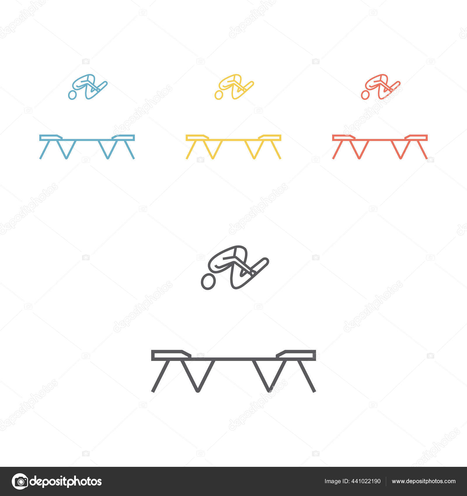 Trampoline Jumping Line Icon Vector Signs Web Graphics Stock Vector ...