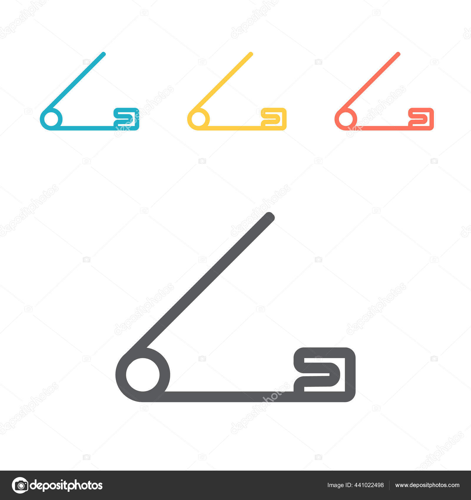 Open Safety Pin Simple Line Icon Vector Sign Web Graphics Stock Vector ...