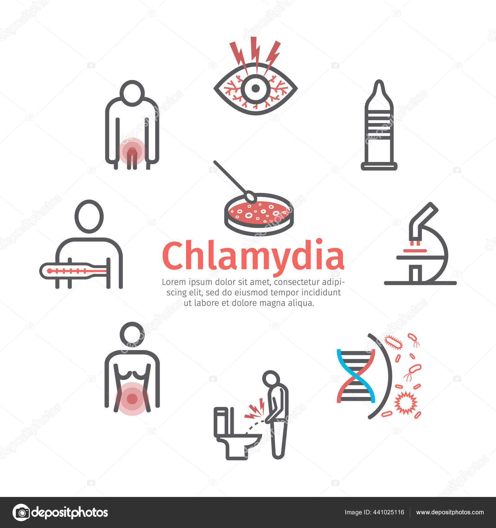Icono Infección Por Clamidia Signos Vectoriales Para Gráficos Web ...
