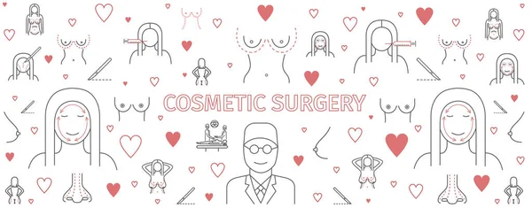 Line Infographics Plastic Surgery Cosmetic Surgery Banner Breast ...