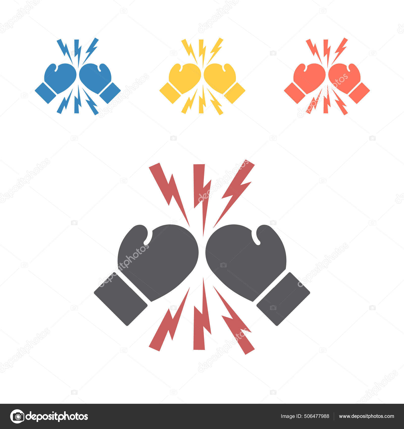 Boxing Gloves Vector Signs Web Graphics Stock Vector by ©Prock 506477988