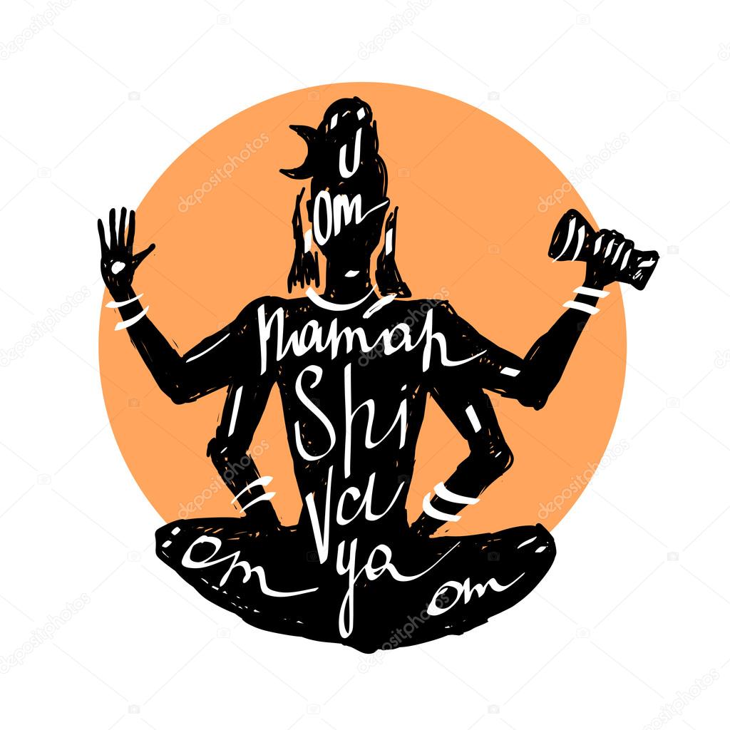Lord Shiva. Typography poster — Stock Vector © katyaulitina #109998210